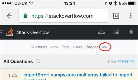 Where Is The Ask Question Button In The Mobile Version Of The Site