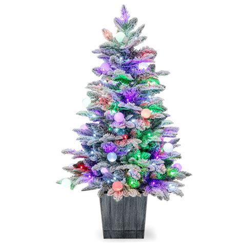 Snow Flocked Potted Xmas Tree With 148 Pvc And Pe Tips — Shopsta Uk