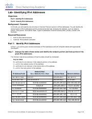 7 1 4 9 Lab Identifying IPv4 Addresses Lab Identifying IPv4