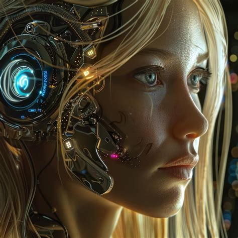 Premium Photo Closeup Portrait Of A Futuristic Female Robot 3d Rendering