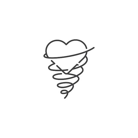 Premium Vector Tornado Love Heart Twist Vector Icon Logo Template