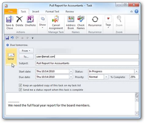 Outlook 2010 Beginner How To Assign Tasks To Other People Heelpbook