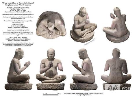 ព្រះហស្តទាំងពីររបស់ព្រះបាទជ័យវរ្ម័នទី៧ ត្រូវបានតភ្ជាប់ សុីសុីថាមស៍