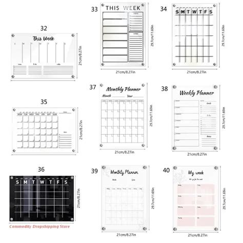 지울 수 있는 가족 일정 플래너 아크릴 달력 보드 벽걸이 달력 주간 화이트 보드 쉬운 설치 Aliexpress