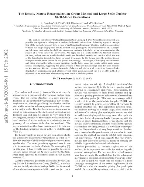 Pdf The Density Matrix Renormalization Group Method And Large Scale Nuclear Shell Model