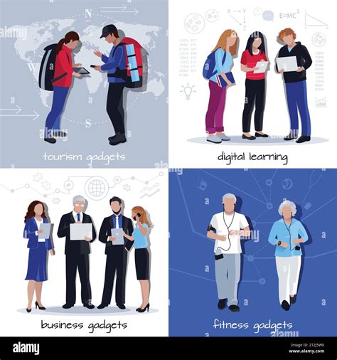 People Traveling Learning Exercising And Communicating With Business Colleagues With Gadgets 4