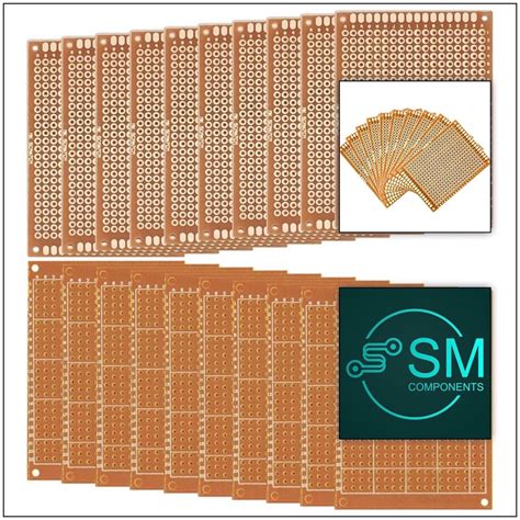 10pc 5x7cm Fr 2 Prototype Perfboard Universal Circuit Pcb Board Breadb