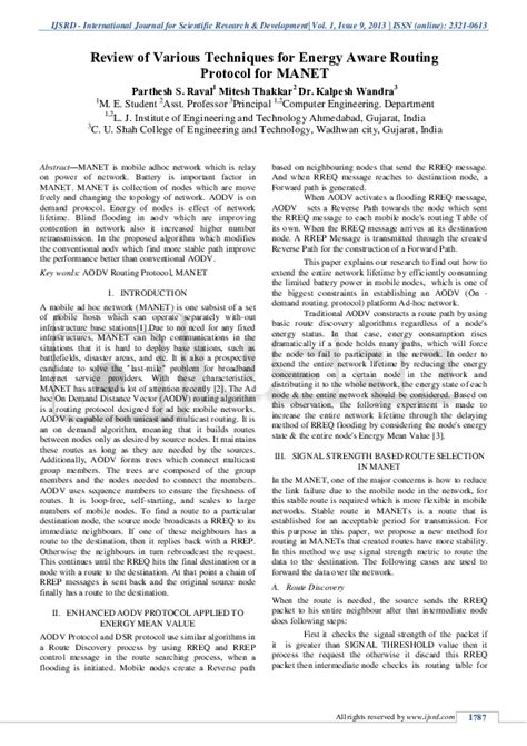 Pdf Review Of Various Techniques For Energy Aware Routing Protocol