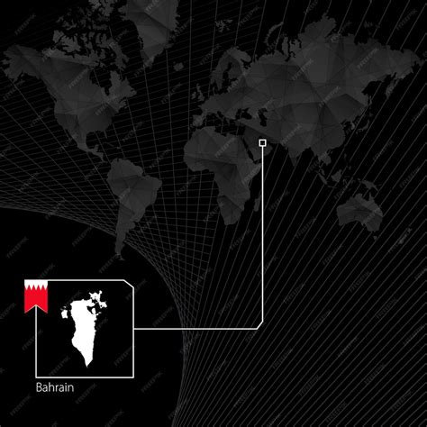 바레인 세계 지도와 바레인의 발 프리미엄 벡터
