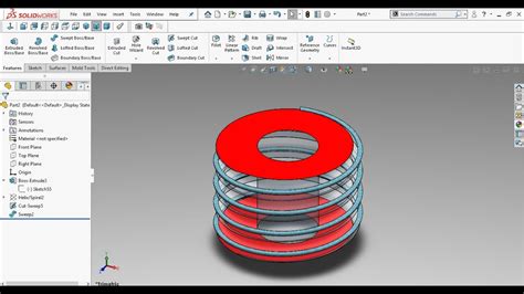 Solidworks Exercises For Beginners 31 How To Use Swept Cut In Solidworks Youtube