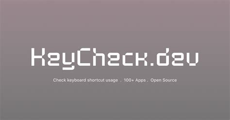 Check Shortcuts Of Apps Keycheck Dev