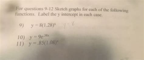 Solved For Questions Sketch Graphs For Each Of The Chegg Com