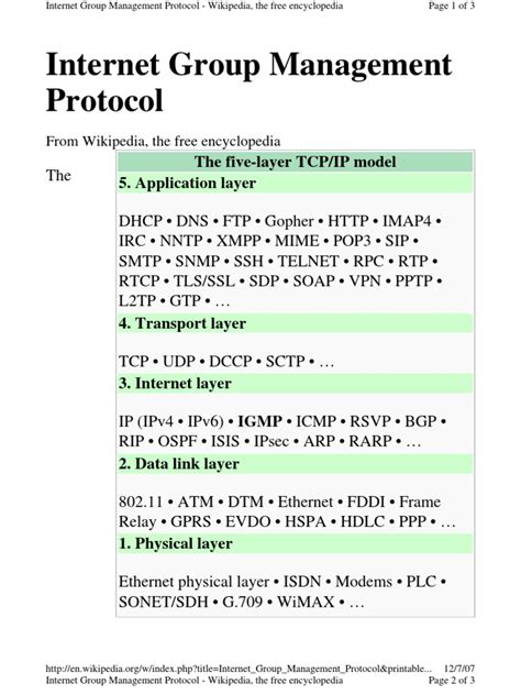 Internet Group Management Protocol Igmp Pdf Internet Protocol Suite Multicast