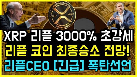 리플 코인 긴급 리플 3000 초강세전망 단독공개 Sec리플 최종승소 리플ceo 폭탄선언 리플목표가 리플호재 리플전망 리플코인목표가 리플코인호재