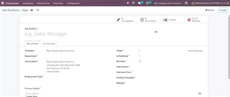 Job Positions In Odoo 16 Employees App Odoo V16 Enterprise Edition Book