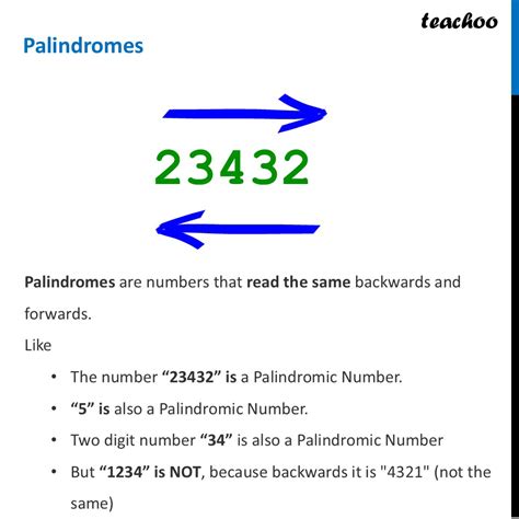 Palindromes Definition Examples And Worksheet Teachoo Class 6