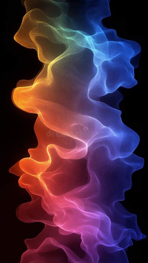 Fluid Patterns With Glowing Elements Create A Mesmerizing Visual Effect In Dark Settings Stock