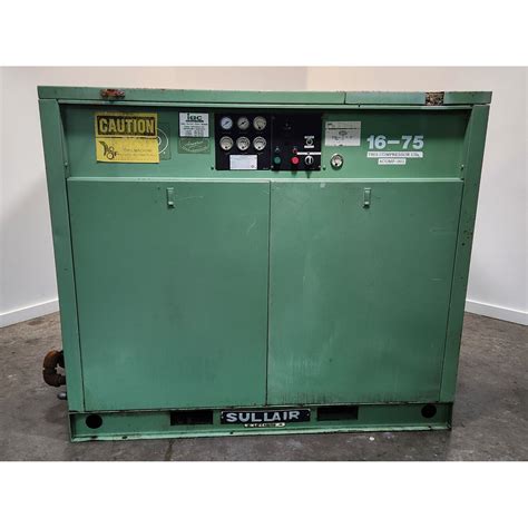 Used 75hp Sullair Screw Air Compressor With Dryer Model 16 75 For Sale