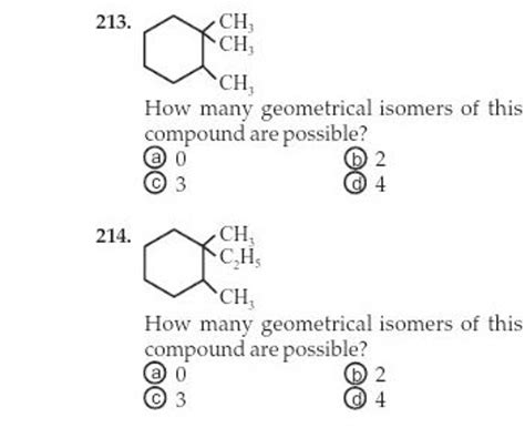 214 How Many Geometrical Isomers Of This Compound Are Possible Filo