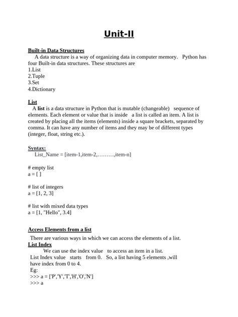 Ds Python Unit Ii Pdf