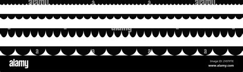 Scalloped Edge Seamless Strokes Set Simple Scalloped Border Fabric Laces Silhouette Repeat