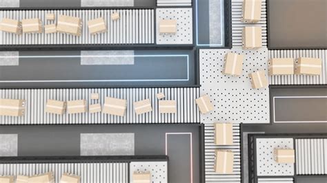 창고 및 포장 자동 후행 시스템 및 제품 창고의 레일 시스템 3d 렌더링에 기술을 사용하여 지력에 대한 스톡 사진 및 기타