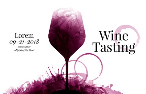 레드 와인 얼룩 벡터와 하나의 와인 유리의 그림 와인 액체 방울 유리의 원의 튀김 와인 디자인을 위한 드로잉 이벤트 파티 프리젠 테이션 프로모션 메뉴 책 표지 수평 디자인