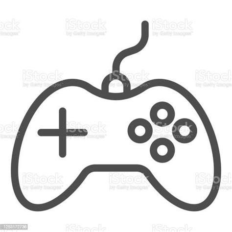 조이스틱 라인 아이콘 전자 개념 게임 패드 컨트롤러 흰색 배경에 서명 모바일 개념 및 웹 디자인을위한 윤곽 스타일 게임 조이스틱