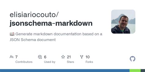 github elisiariocouto jsonschema markdown 📖 generate markdown