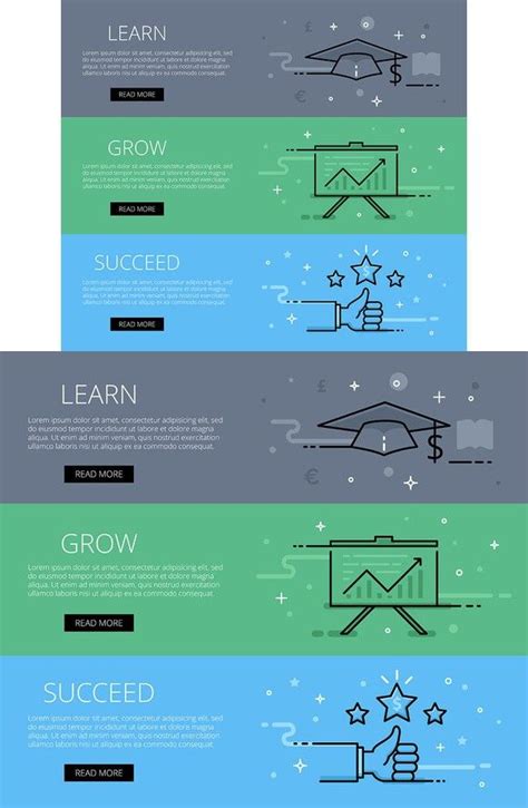 Learn Grow Succeed Web Banners