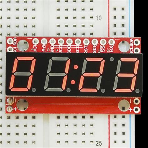 Sparkfun 7 Segment Serial Display 多功能紅色4位7段顯示器 串口 Ttl Spi 或i2c 控制顯示