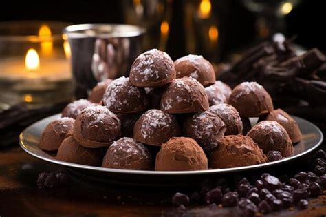 Premium Photo Creamy Reveries Irresistible Cocoa Truffle Pleasure