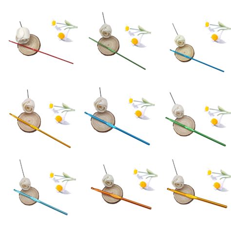 10 Pcs 컬러 알루미나 단일 헤드 크로 셰 뜨개질 수제 Diy 뜨개질 도구 재료 사양 45mm
