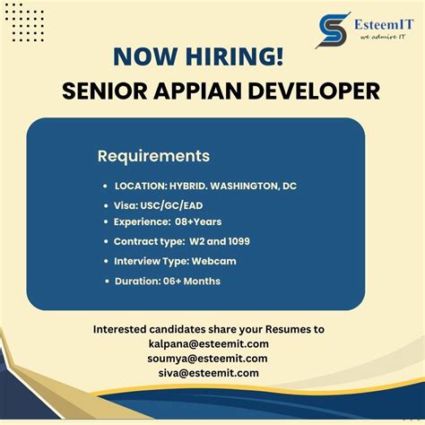 Esteemit On Linkedin Appiandeveloper Seniorappiandeveloper Seniordeveloper Appian