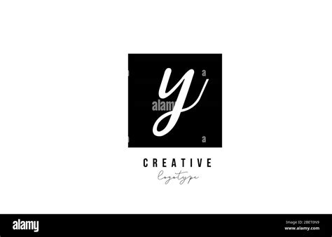 Y Simple Black And White Square Alphabet Letter Logo Icon Design For