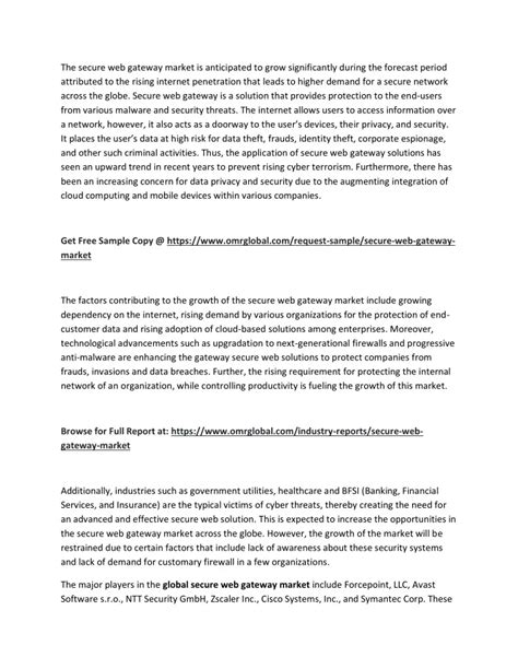 Ppt Secure Web Gateway Market Size And Growth Analysis Report 2019