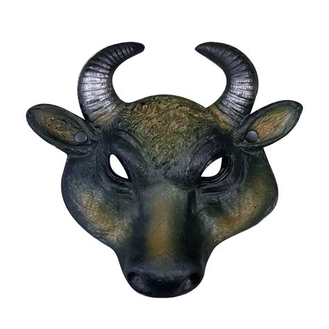 Fiudx Decoración Del Hogar Máscara De Cabeza De Toro Realista 3d De Espuma De Media Cara Para