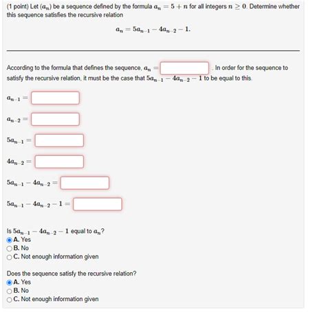 Solved 1 Point Let An Be A Sequence Defined By The Chegg Com