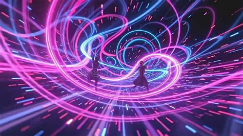 Cycled 3d Animation Vibrant Abstract Visuals Swirling Pink And Blue