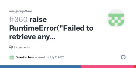Raise Runtimeerror Failed To Retrieve Any Thermo Style Output Issue Mir Group Flare