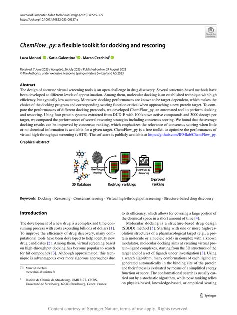 Chemflowpy A Flexible Toolkit For Docking And Rescoring