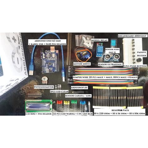 Jual Kit Set Starter Kit Arduino Uno R3 Compatible Paket Untuk Pemula Kualitas Terbaik