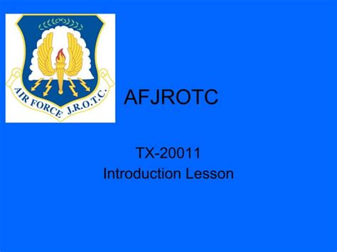Afjrotc Intro Lesson Ppt