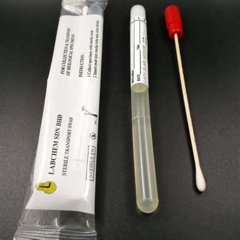 Transport Medium Swabcary And Blair Wooden Stick Cotton Tip