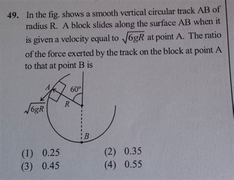 In The Fig Shows A Smooth Vertical Circular Track AB Of Radius R A Bloc