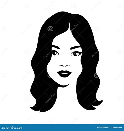 Beautiful Silhouette Of Hairstyle For Women Stock Vector