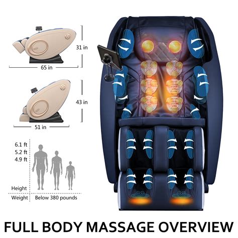 Bilitok Massage Chair Zero Gravity Full Body With Heating And Bluetooth Blue