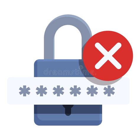 Access Denied Padlock Password Icon Cartoon Vector Safety Security