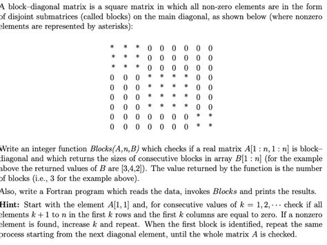 A Block Diagonal Matrix Is A Square Matrix In Which