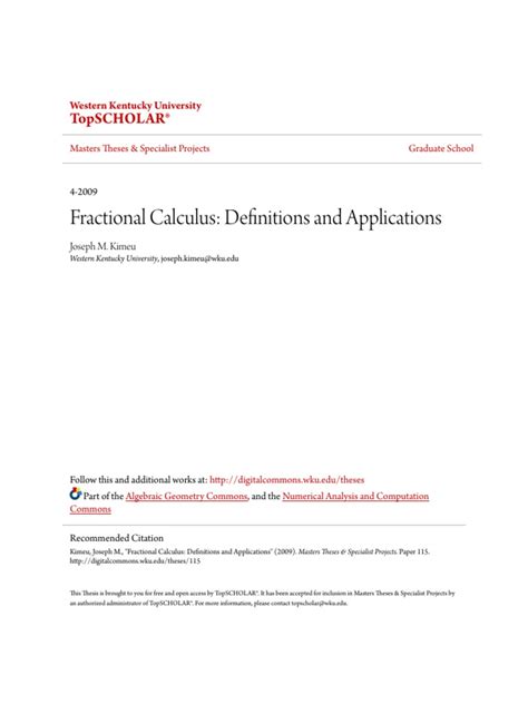 Fractional Calculus Definitions And Applications Pdf Laplace Transform Integral